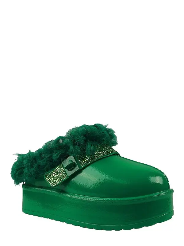 ZIGI Faux Fur Platform Slipper - Green