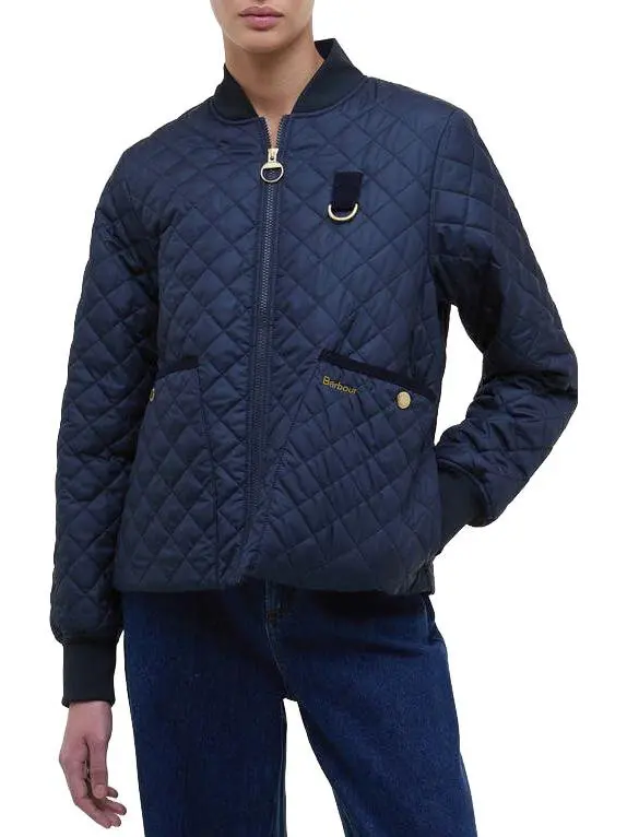 Barbour Reyna Quilted Bomber Jacket - Dark Navy