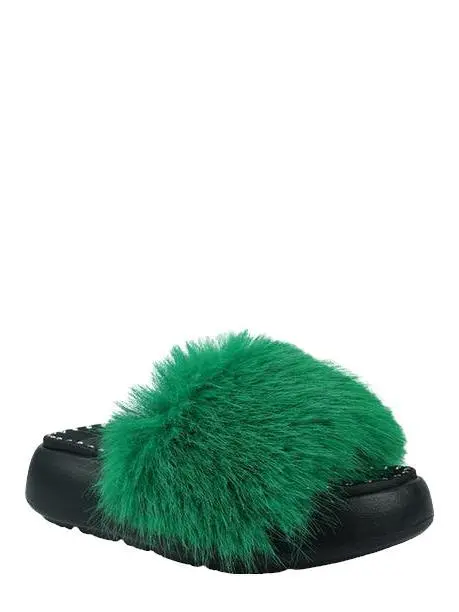 ZIGI Fabbi Faux Fur Platform Sandal - Green