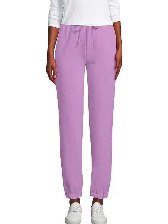 LANDS' END High Rise Fleece Jogger Pants - Wild Lilac