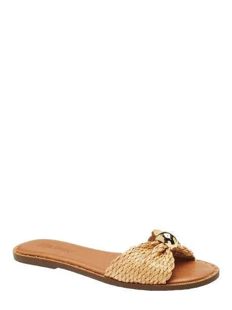 Steve Madden Dipsy Slide Sandal - Natural Raffia