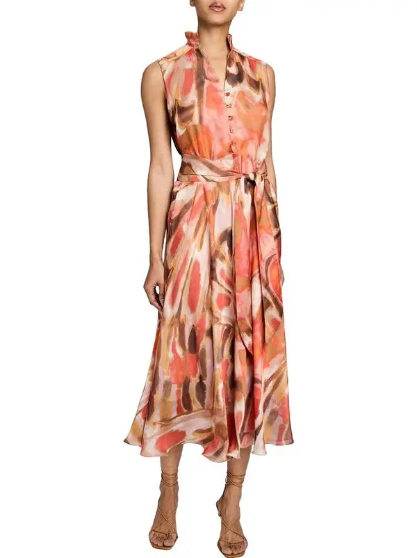 Santorelli Nirva Printed Midi Dress - Syrup Brown
