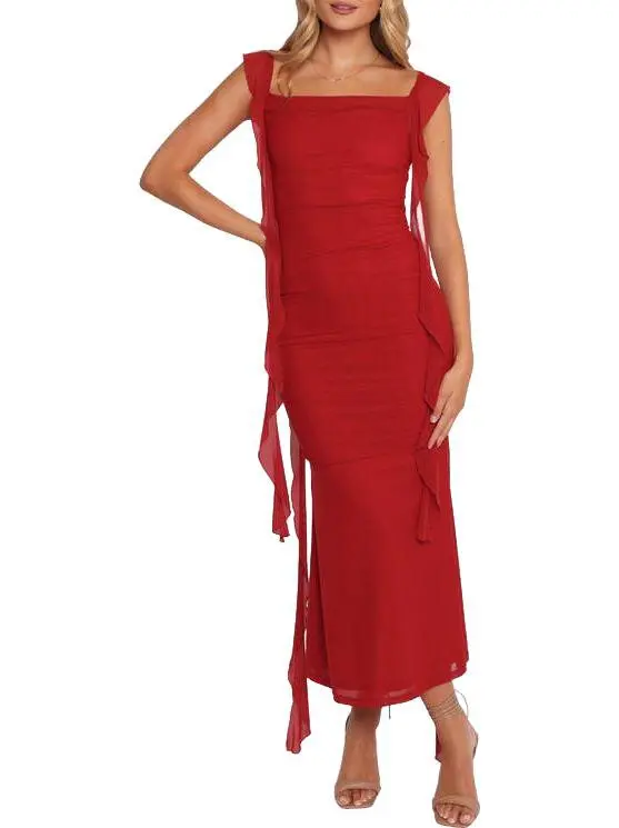 PETAL & PUP Chiara Maxi Cocktail Dress - Red