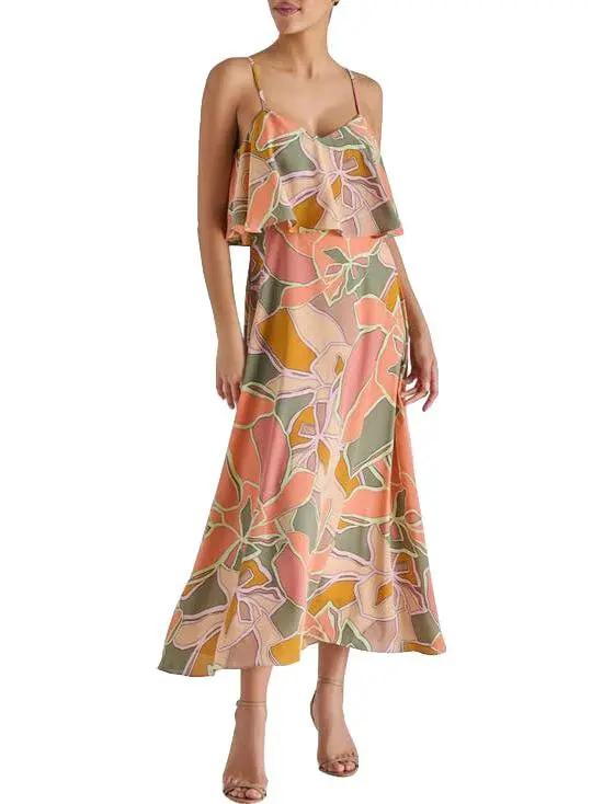 Steve Madden Sakura Popover Satin Dress - Coral Pink