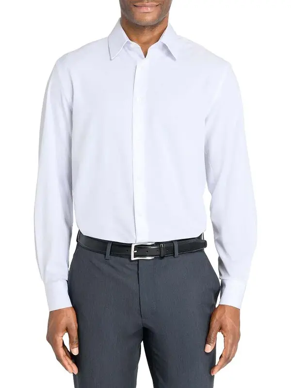 W.R.K Regular Fit Solid Performance Dress Shirt - White