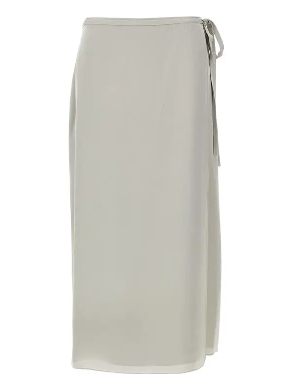 Theory Tie Wrap Silk Skirt - Gray