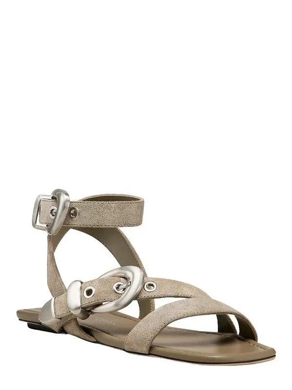 STUART WEITZMAN Maven Buckled Sandals - Smokey Taupe