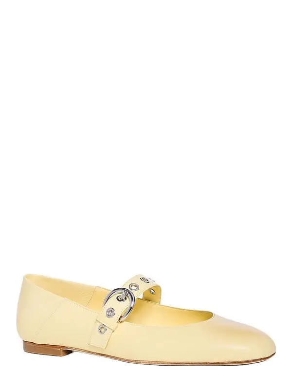 STUART WEITZMAN Supermoto Mary Jane Flats - Lemon Chiffon