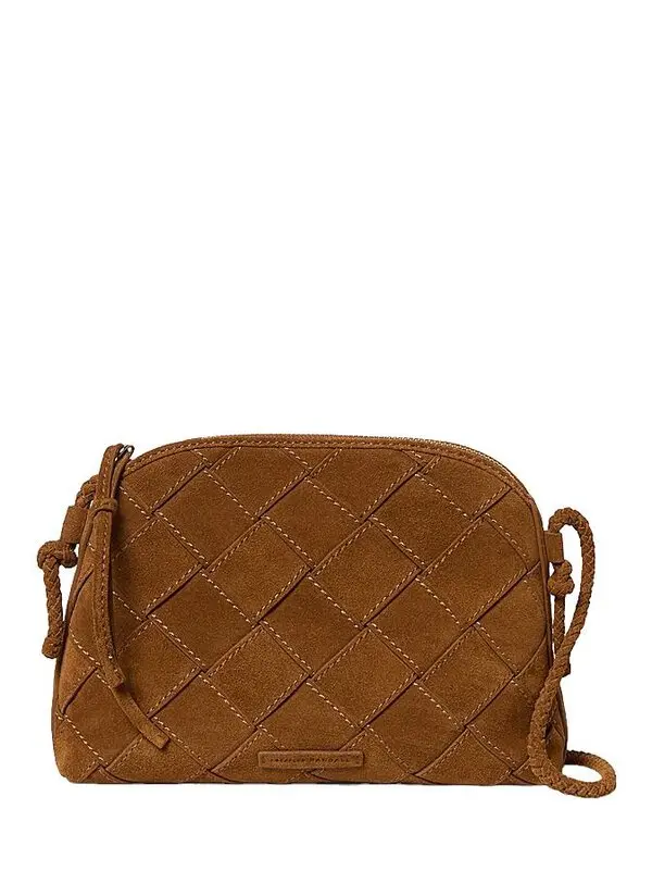 LOEFFLER RANDALL Mallory Woven Suede Crossbody Bag - Cacao