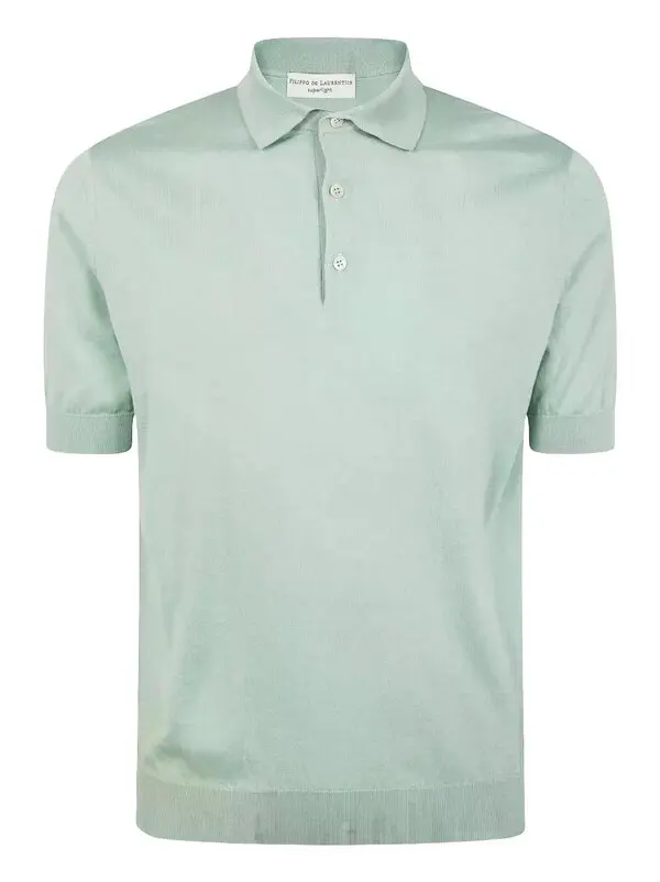 FILIPPO DE LAURENTIIS Knitted Polo Shirt - Green