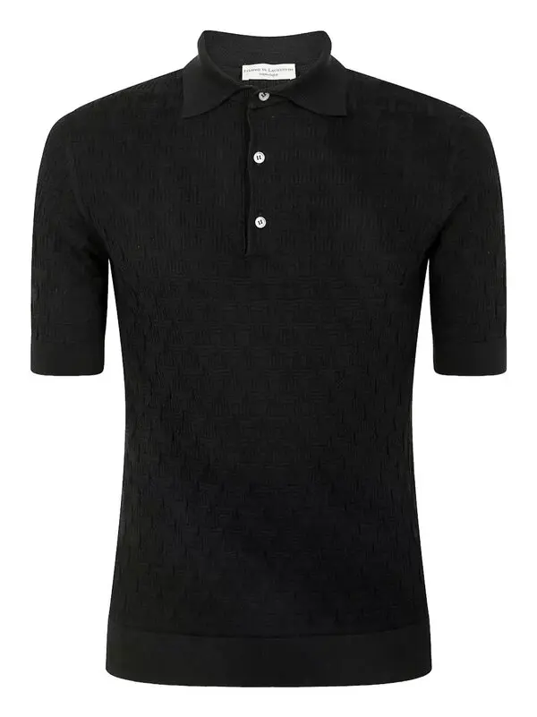 FILIPPO DE LAURENTIIS Knitted Polo Shirt - Black