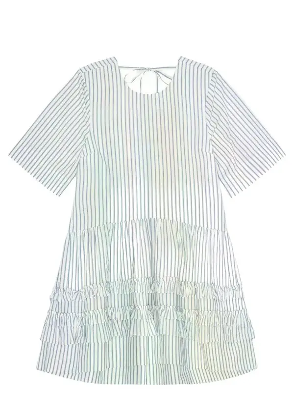 GANNI Striped Dress - White