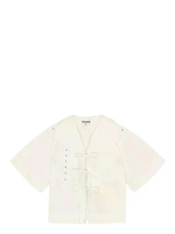 GANNI Self-tie Blouse - White