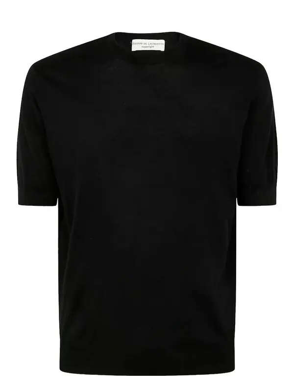 FILIPPO DE LAURENTIIS Knitted T-shirt - Black