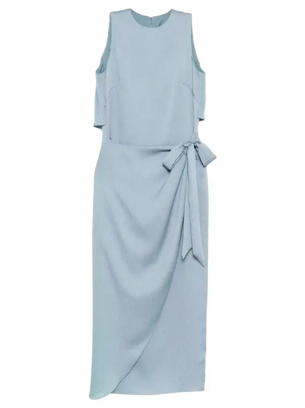 Amsale Draped Over Skirt Dress - Blue