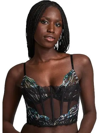 Victoria's Secret Siren Shimmer Embroidery Corset Top - Print