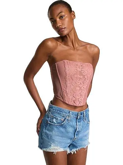 Victoria's Secret Very Sexy Vintage Blossom Strapless Corset Top - Print