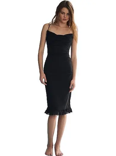 Victoria's Secret Atelier X Altuzarra Mesh Flounce Dress - Black