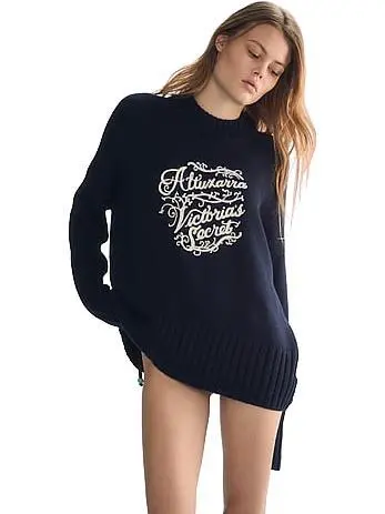 Victoria's Secret Atelier X Altuzarra Chunky Wool Sweater - Blue