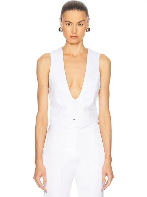 Alexandre Vauthier Satin Tailoring Vest - Optical White