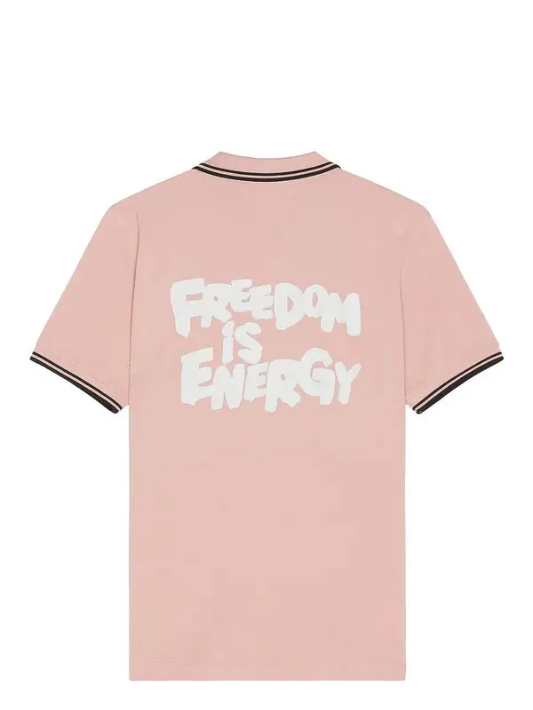Comme Des Garçons X Fred Perry Freedom Is Energy Polo - Rose
