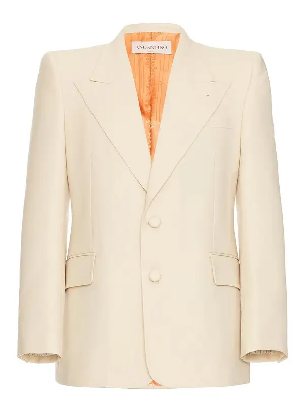 Valentino Garavani Blazer Jacket In Cream - Burro