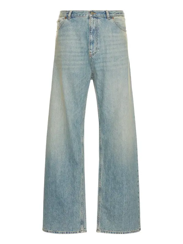 Valentino Garavani Denim Straight Jeans - Medium Blue Denim