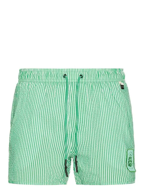Agua Bendita Cassius Swim Trunks - Green & White