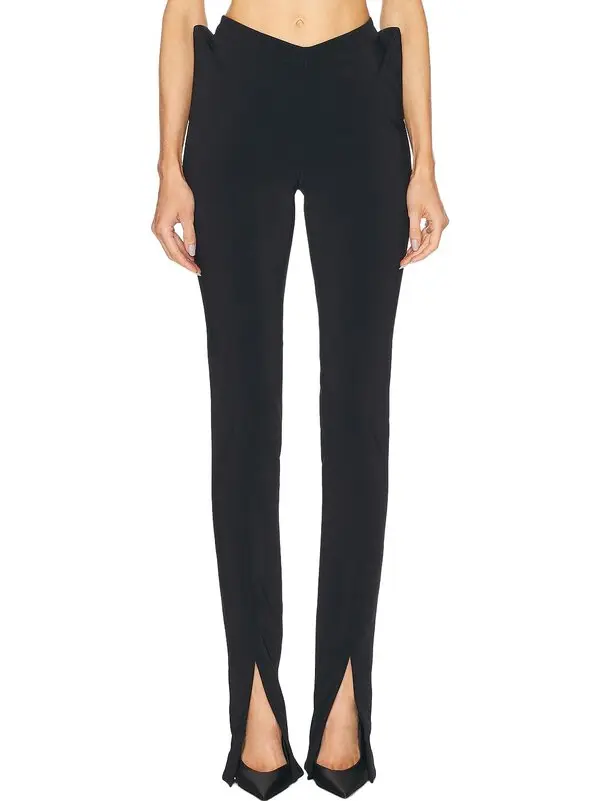 MUGLER Split Hem Pant - Black