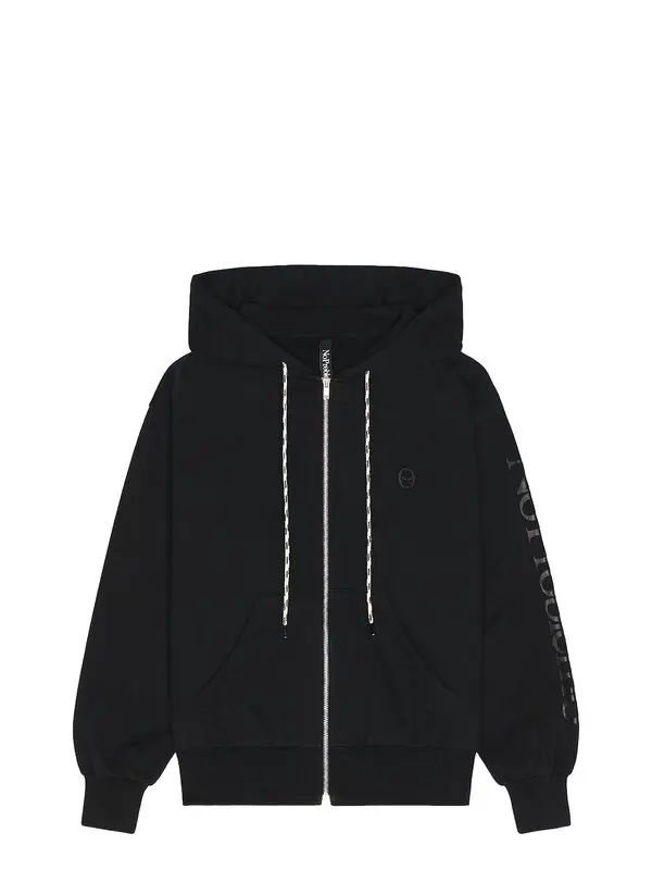 NO PROBLEMO Alien-o Zip Through Hoodie - Black