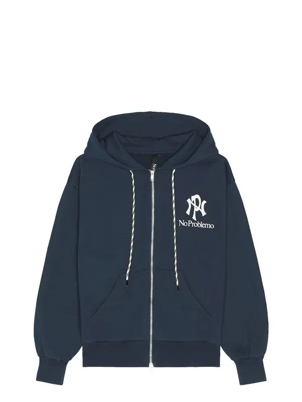 NO PROBLEMO Nyp Zip Through Hoodie - Navy