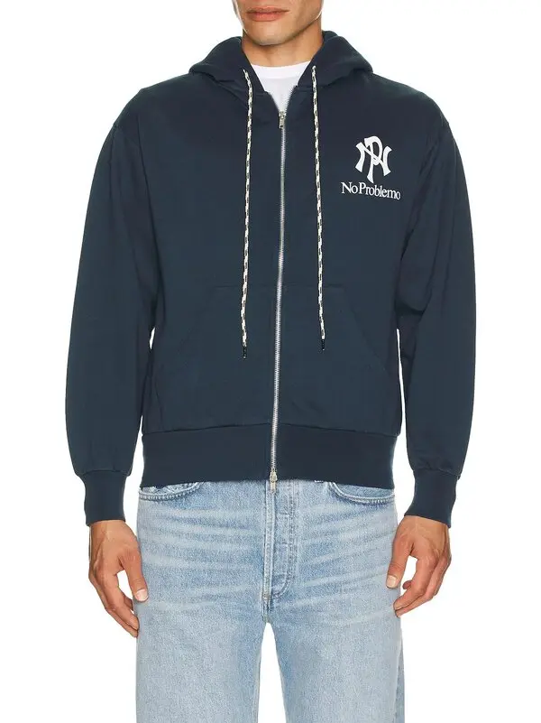 NO PROBLEMO Nyp Zip Through Hoodie - Navy