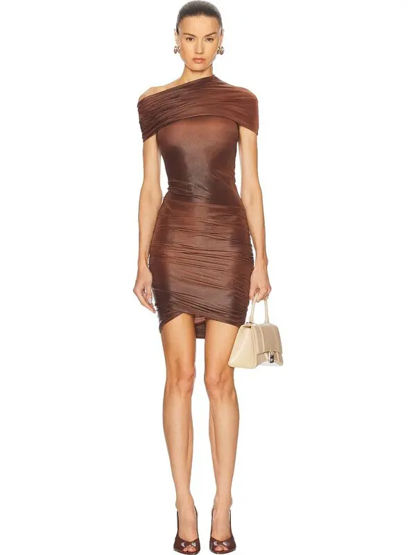 Rick Owens Lola Off-shoulder Dress - Rust