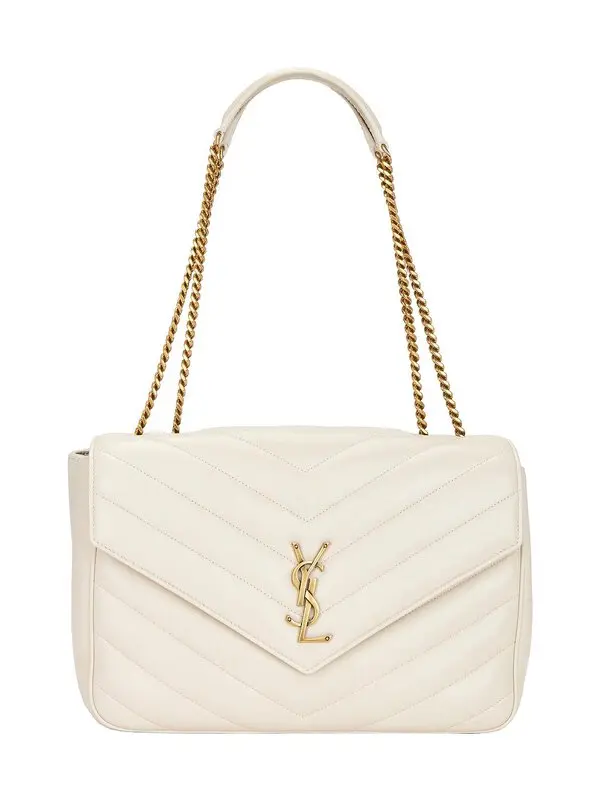 Saint Laurent Large Loulou Chain Bag - Crema Soft