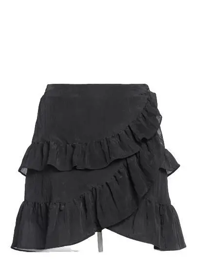 Maje Mini Tiered Ruched Skirt - Black