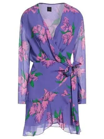 Pinko Mini Floral-print Wrap Dress - Purple
