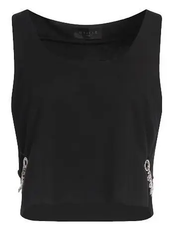GAËLLE PARIS Jersey Top With Appliqués - Black
