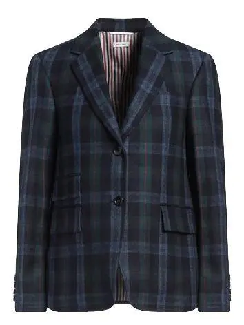 Thom Browne Single-breasted Tartan Blazer - Navy