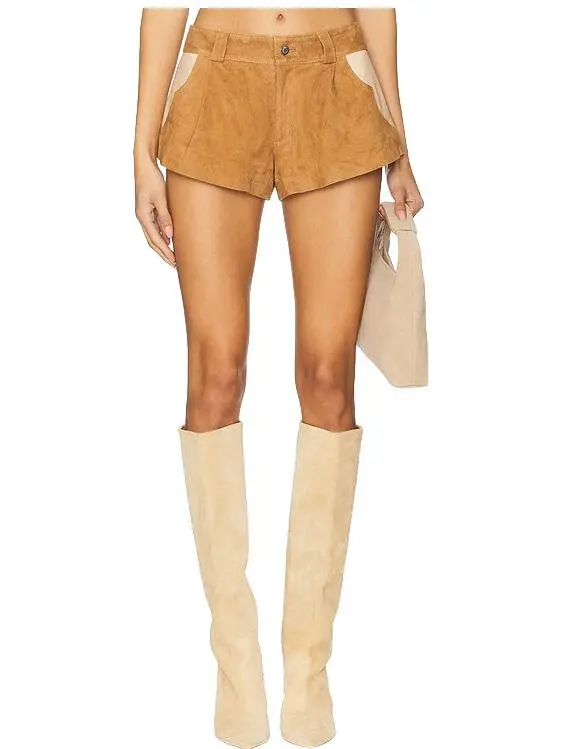 UNDERSTATED LEATHER Combo Short - Brown