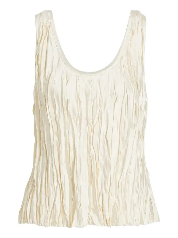 Vince Ruffled Satin Top - Cream