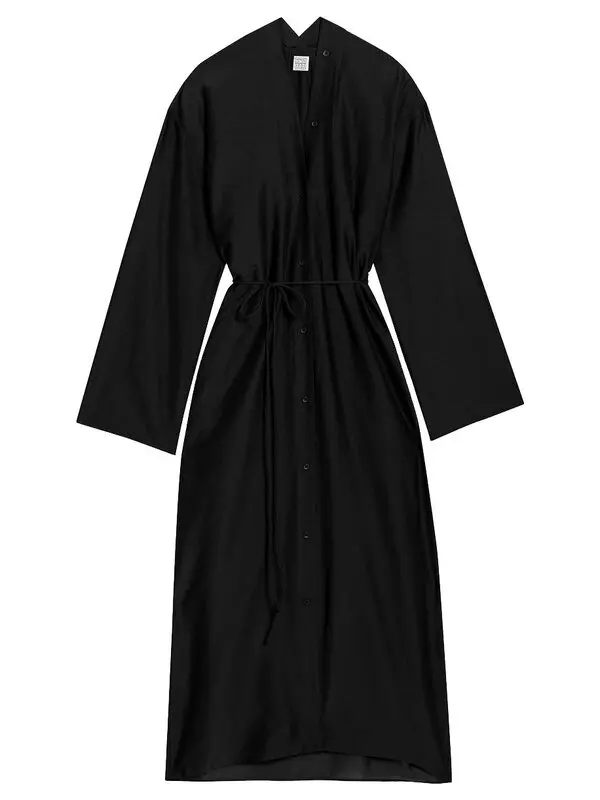 TOTÊME Cotton And Silk-blend Midi Dress - Black