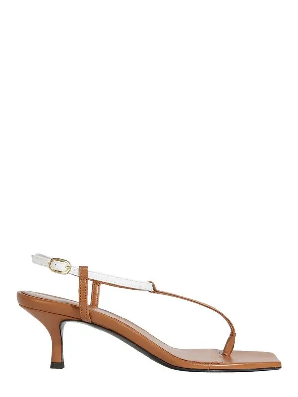 TOTEME Bicolor Leather Slingback Sandals - Light Brown