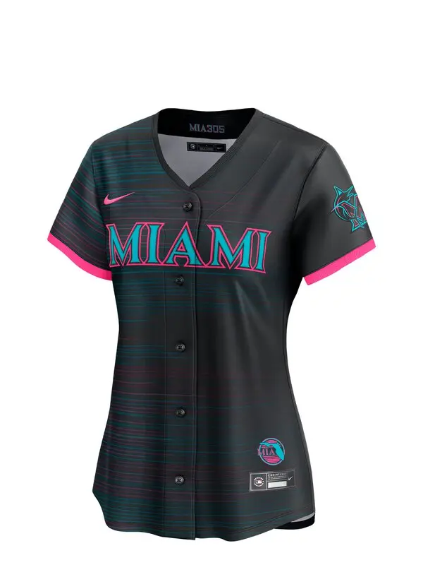 Nike Miami Marlins City Connect Dri-fit Adv Mlb Limited Jersey - Black