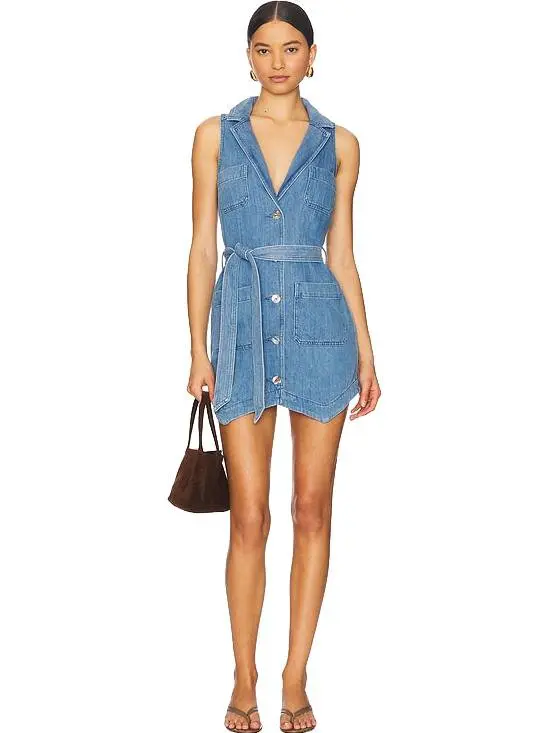 Show Me Your Mumu Fairfield Vest Dress - Gusty Blue