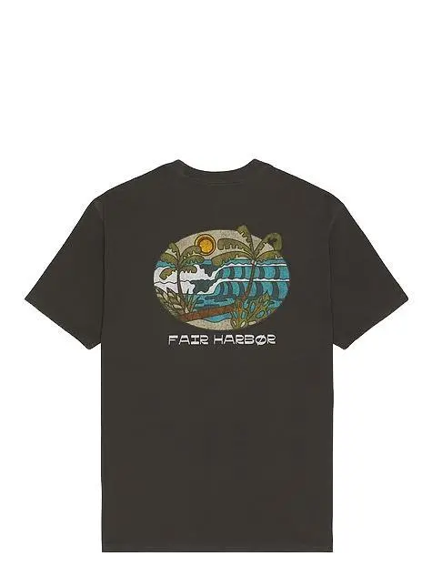FAIR HARBOR The Saltaire Graphic Tee In Black - Black Beach Surf