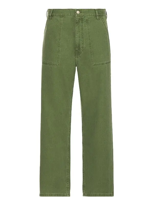 JEANERICA Genua Worker Chino Pants In Green - Chevron Green