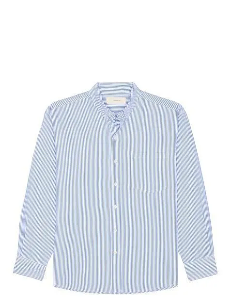 JEANERICA Theo Shirt In Blue - White Blue Striped