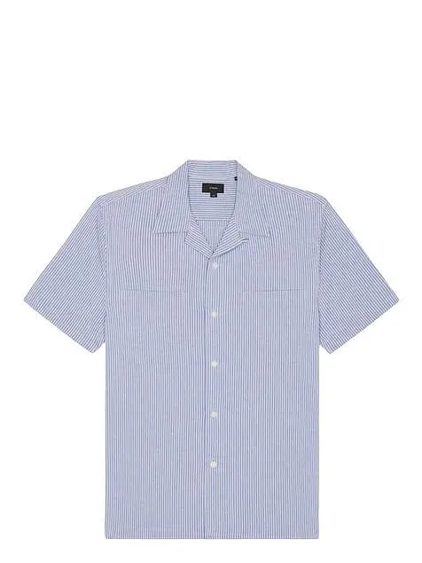 Vince 2 Pocket Short Sleeve Shirt In Blue - Playa Blue