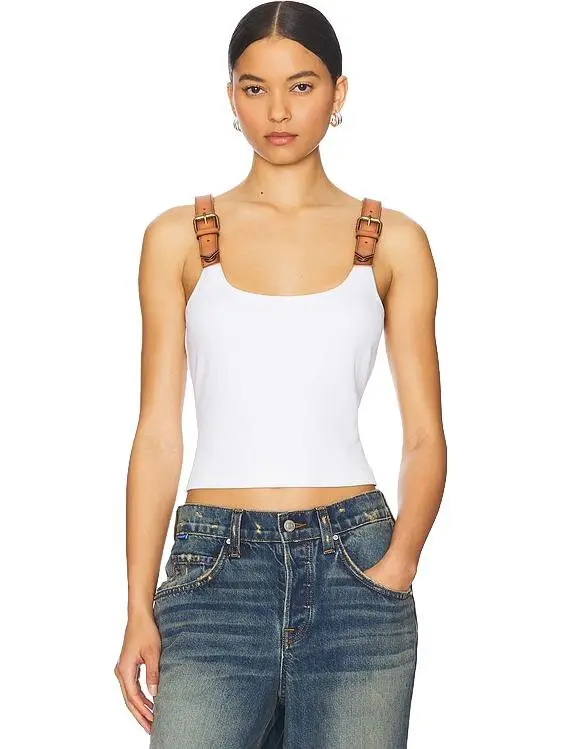 Monse Leather Strap Tank Top - Ivory