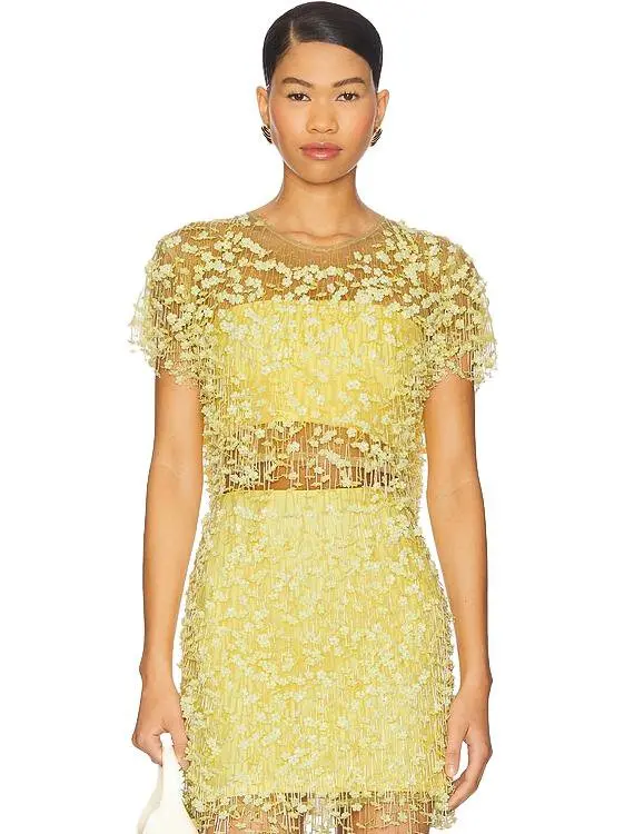 MARIANDREE GAITAN Thaylu Beaded Top - Yellow